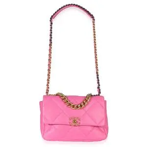 Chanel Quilted Lambskin 19 Flap Bag - Pink