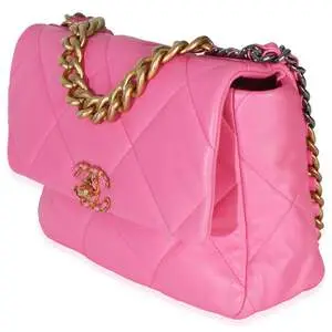 Chanel Quilted Lambskin 19 Flap Bag - Pink