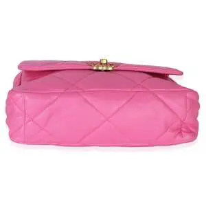 Chanel Quilted Lambskin 19 Flap Bag - Pink