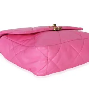 Chanel Quilted Lambskin 19 Flap Bag - Pink