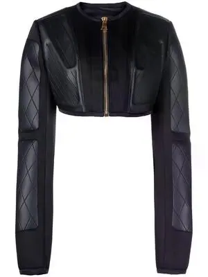 Balmain Cropped Faux-leather Jacket