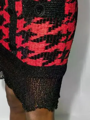 Balmain Houndstooth Knitted Miniskirt