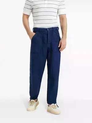 Brunello Cucinelli Dyed Linen Straight-leg Trousers - Blue