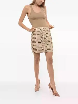 Balmain Open-knit Mini Skirt