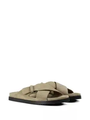 DOUCAL'S Crossover-strap Suede Sandals