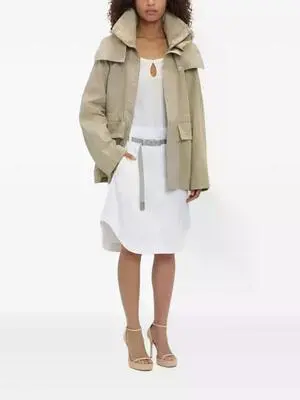Victoria Beckham Hooded Jacket With Pocket Detail
