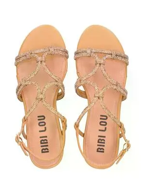 BIBI LOU Crystal Embellished Caged Sandals - Neutrals