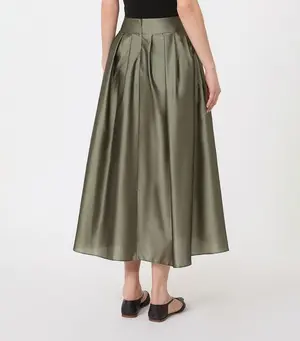 Max Mara Organza Pleated Maxi Skirt