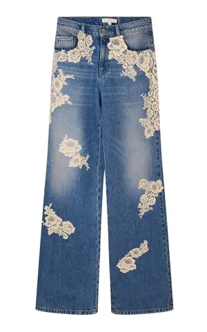 LoveShackFancy Bambie Wide-leg Jeans