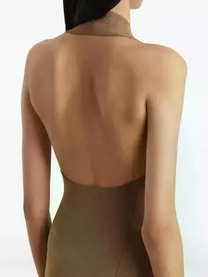 Khaite Mahi Knit Halter Dress - Brown