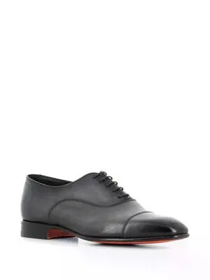 Santoni Cap-toe Lace-up Oxford Shoes - Black