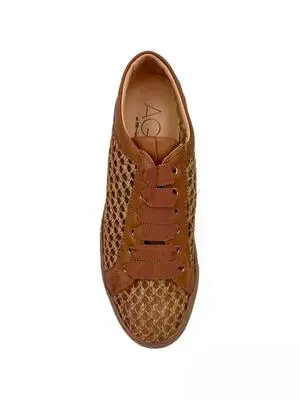 Agl Mesh-panel Leather-trim Sneakers