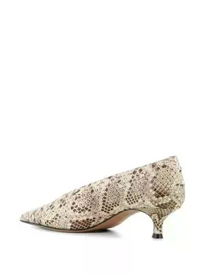 Le Monde Beryl Snakeskin-effect Leather Pumps - Neutrals