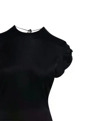 Victoria Beckham Asymmetric Gathered-sleeve Dress - Black