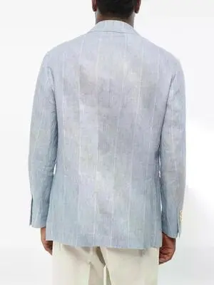 Brunello Cucinelli Pinstripe Double-breasted Blazer - Blue