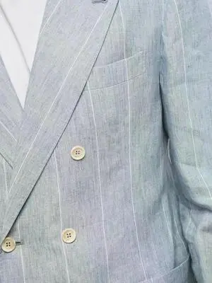 Brunello Cucinelli Pinstripe Double-breasted Blazer - Blue