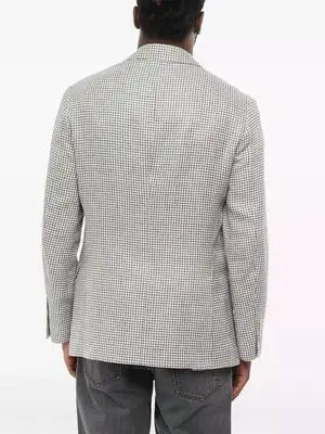 Brunello Cucinelli Houndstooth-pattern Buttoned Blazer - Grey