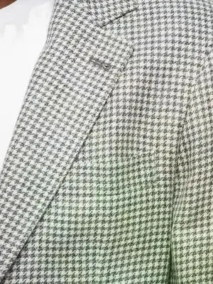 Brunello Cucinelli Houndstooth-pattern Buttoned Blazer - Grey