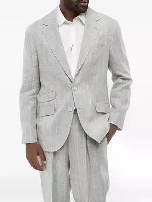 Brunello Cucinelli Pinstripe Single-breasted Suit - Grey