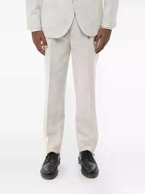 Brunello Cucinelli Pleated Cotton Trousers - Neutrals
