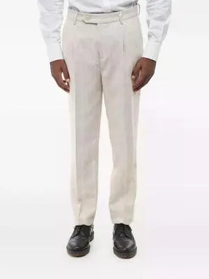 Brunello Cucinelli Pleated Cotton Trousers - Neutrals