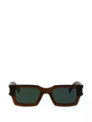 Saint Laurent Sl 572 Rectangle-frame Sunglasses - Brown