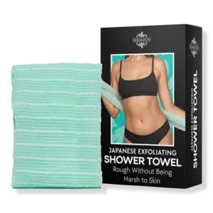DERMASURI Japanese Exfoliating Shower Towel Washcloth - Mint