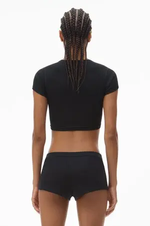 Alexander Wang Crystal Hotfix Cropped Tee