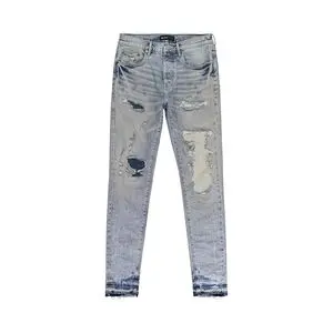 PURPLE BRAND Light Stitch Patch Repair Skinny Jeans