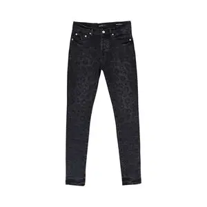 PURPLE BRAND Monogram Leopard Print Skinny Jeans