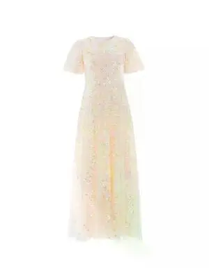 NEEDLE & THREAD Confetti Round-neck Maxi Dress