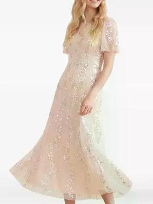 NEEDLE & THREAD Confetti Round-neck Maxi Dress