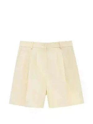 ANINE BING Brice Pleated Tailored Shorts - Yellow