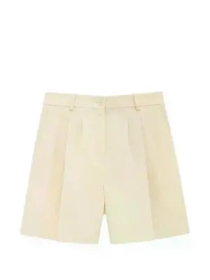 ANINE BING Brice Pleated Tailored Shorts - Yellow