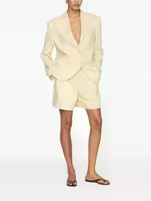 ANINE BING Brice Pleated Tailored Shorts - Yellow