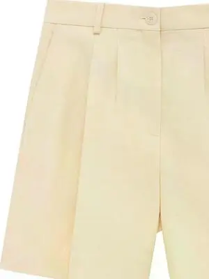 ANINE BING Brice Pleated Tailored Shorts - Yellow