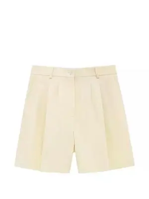 ANINE BING Brice Pleated Tailored Shorts - Yellow