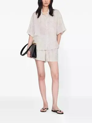ANINE BING Kam Leopard Print Shorts