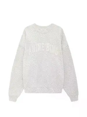ANINE BING Leopard-pattern Logo Crewneck Sweatshirt - Neutrals