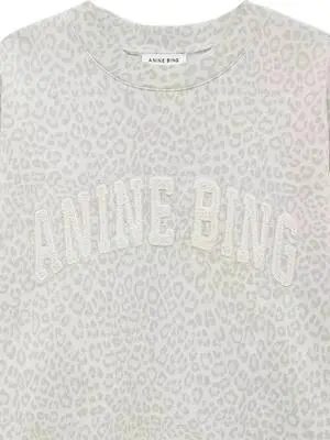 ANINE BING Leopard-pattern Logo Crewneck Sweatshirt - Neutrals
