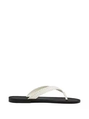 Women's White Braided Flat Sandals