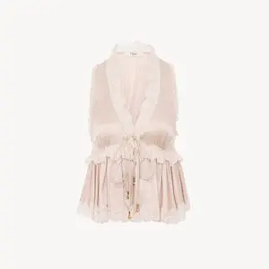 Chloé Tie-front Sleeveless Top - Rose Dust