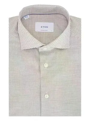 Eton Checked-pattern Buttoned Shirt - Neutrals