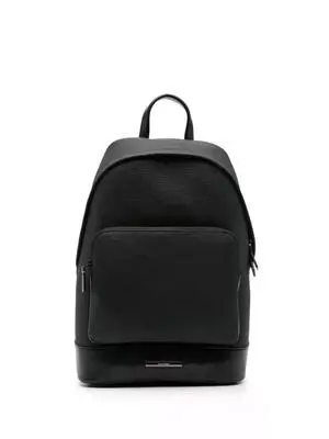 Calvin Klein Logo-plaque Faux-leather Backpack - Black