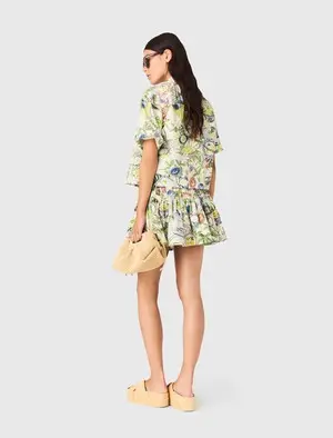 Maje Cropped Shirt - Postcard Print