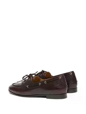 Bally Plume Leather Boat Shoes - Brown