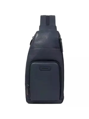 PIQUADRO Grained Leather Ipad Mini Sling Bag - Blue