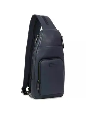 PIQUADRO Grained Leather Ipad Mini Sling Bag