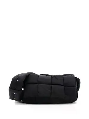 Bottega Veneta Padded Tech Cassette Intrecciato Nylon Crossbody Bag - Black