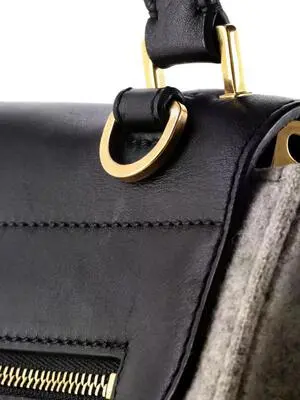 Celine Trapeze Leather And Felt Medium Satchel - Grey